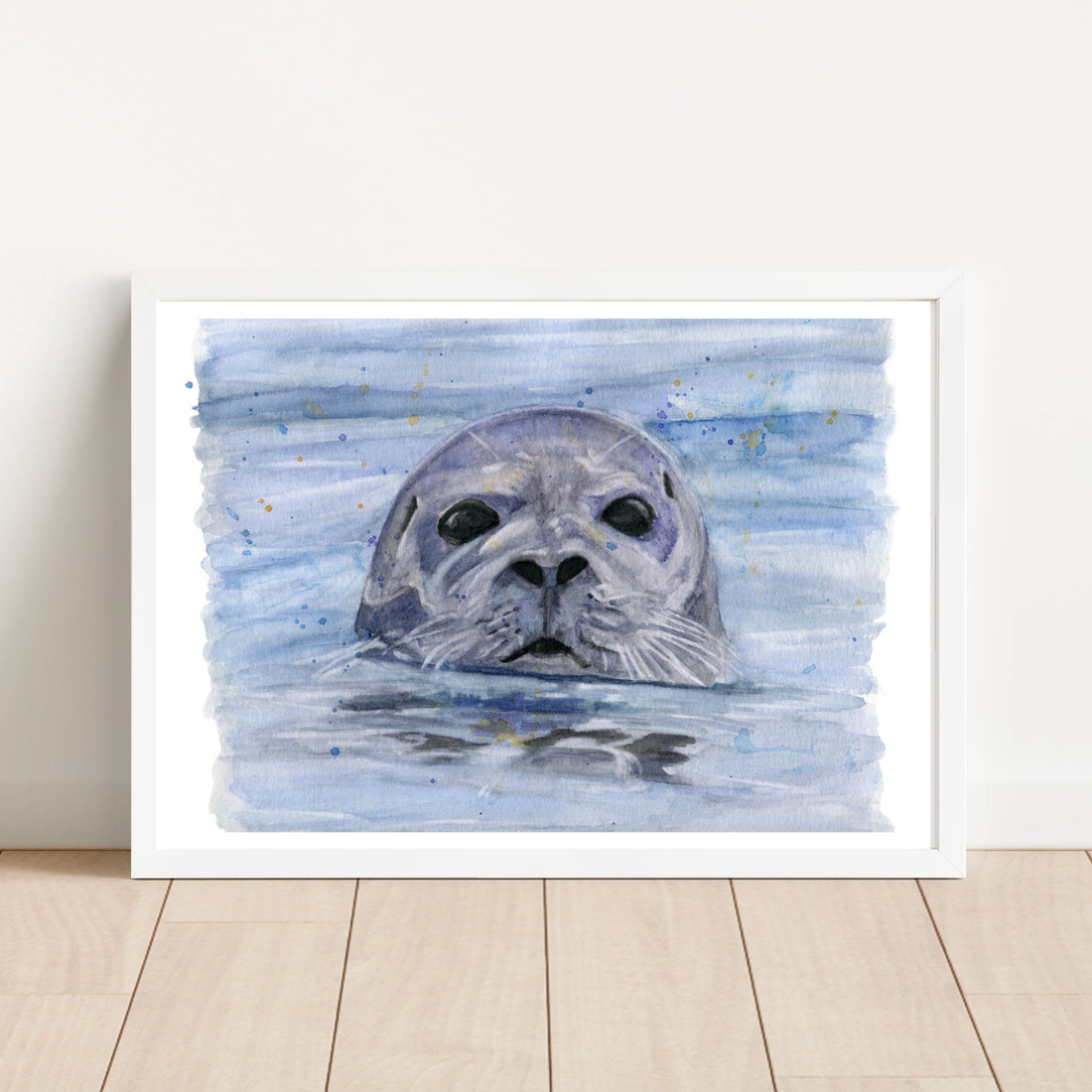 Seal Art Print – Hand-Painted Watercolour Marine Life Illustration, A4 ...